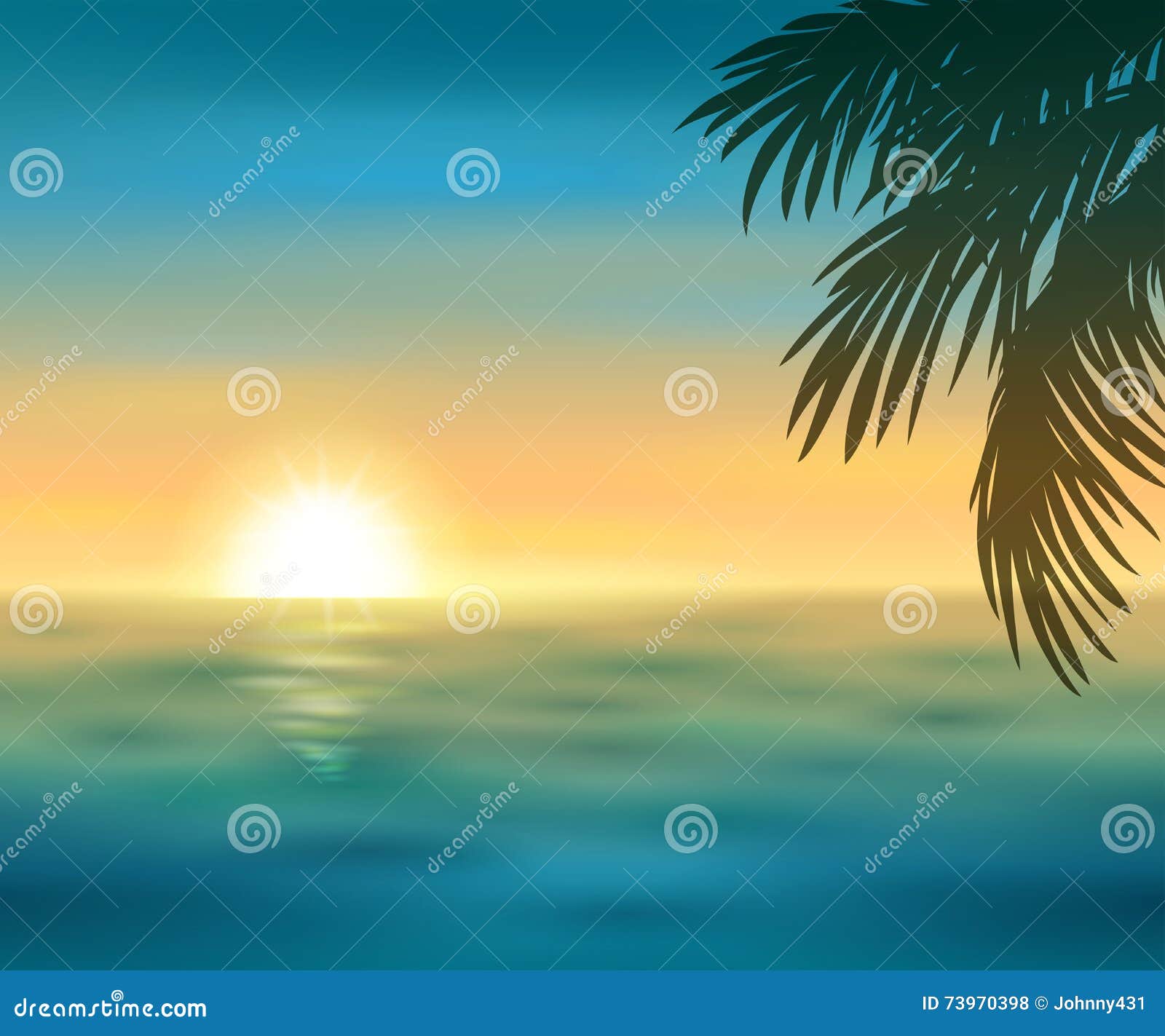Sunset stock vector. Illustration of tourism, shore, tropical - 73970398