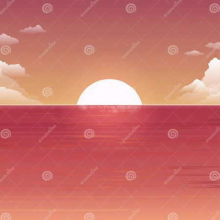 Sunset. Vector Illustration Stock Vector - Illustration of view ...