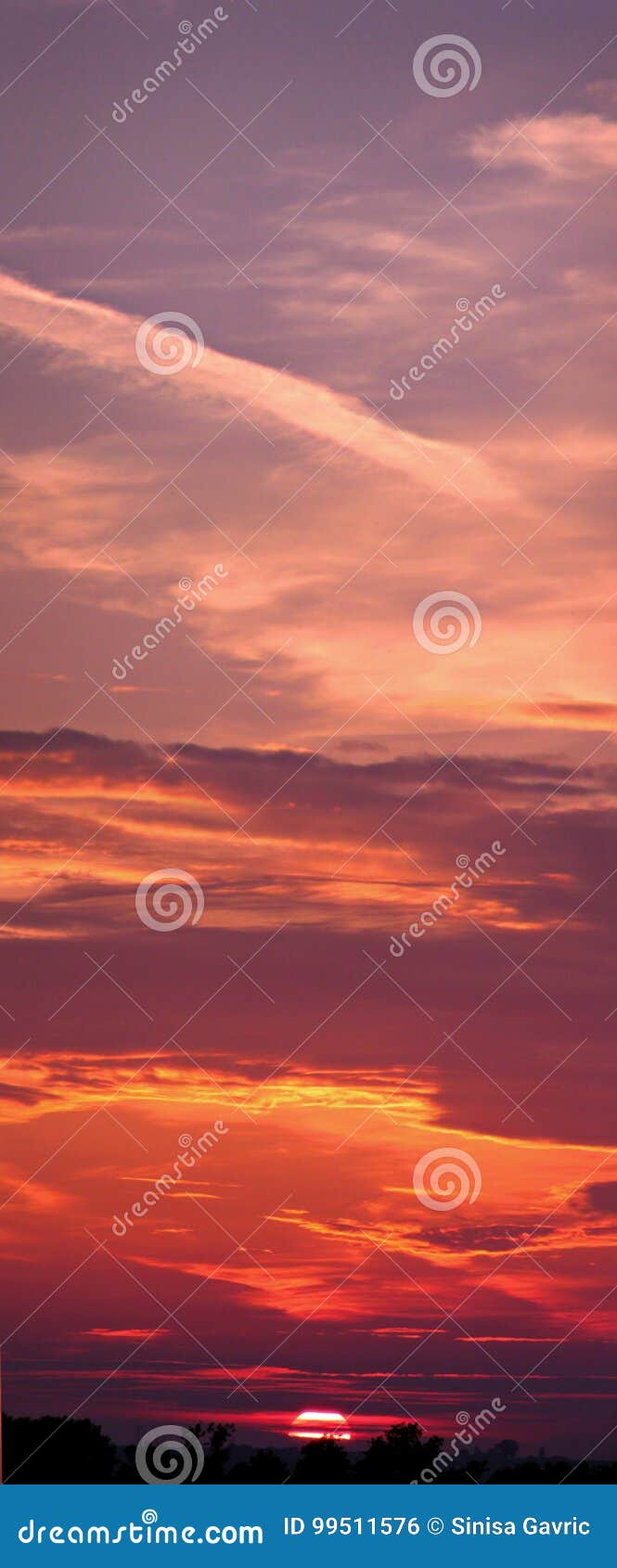 Sunset Vertical Panorama stock photo. Image of dawn, coastline - 99511576