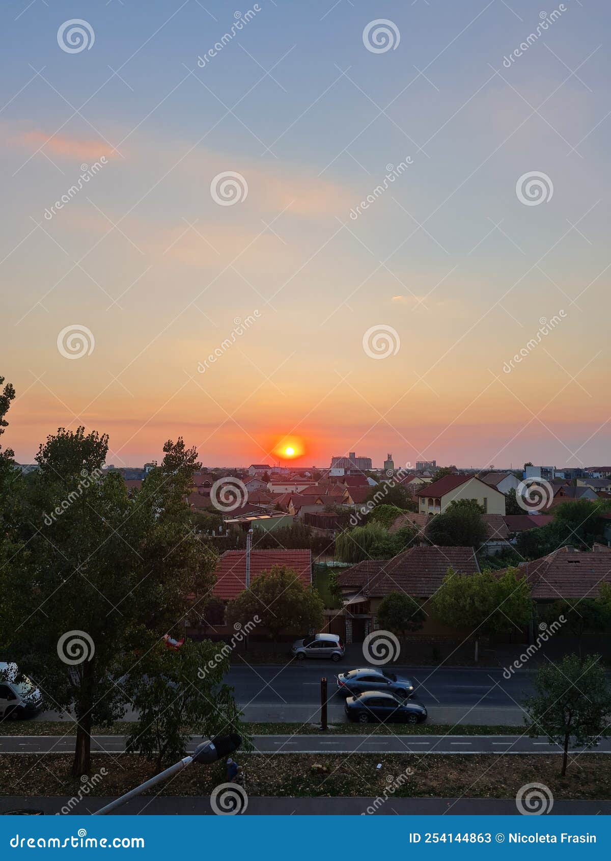 The sunset view stock image. Image of tree, skyline - 254144863