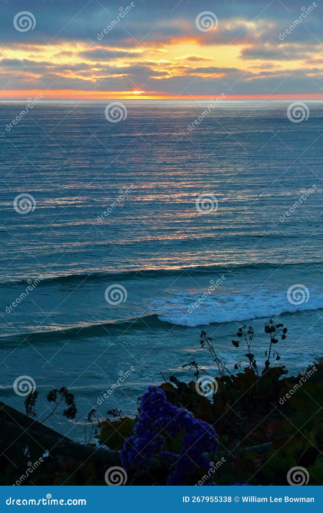Sunset View from Above Solana Beach Stock Photo - Image of beach, ocean ...