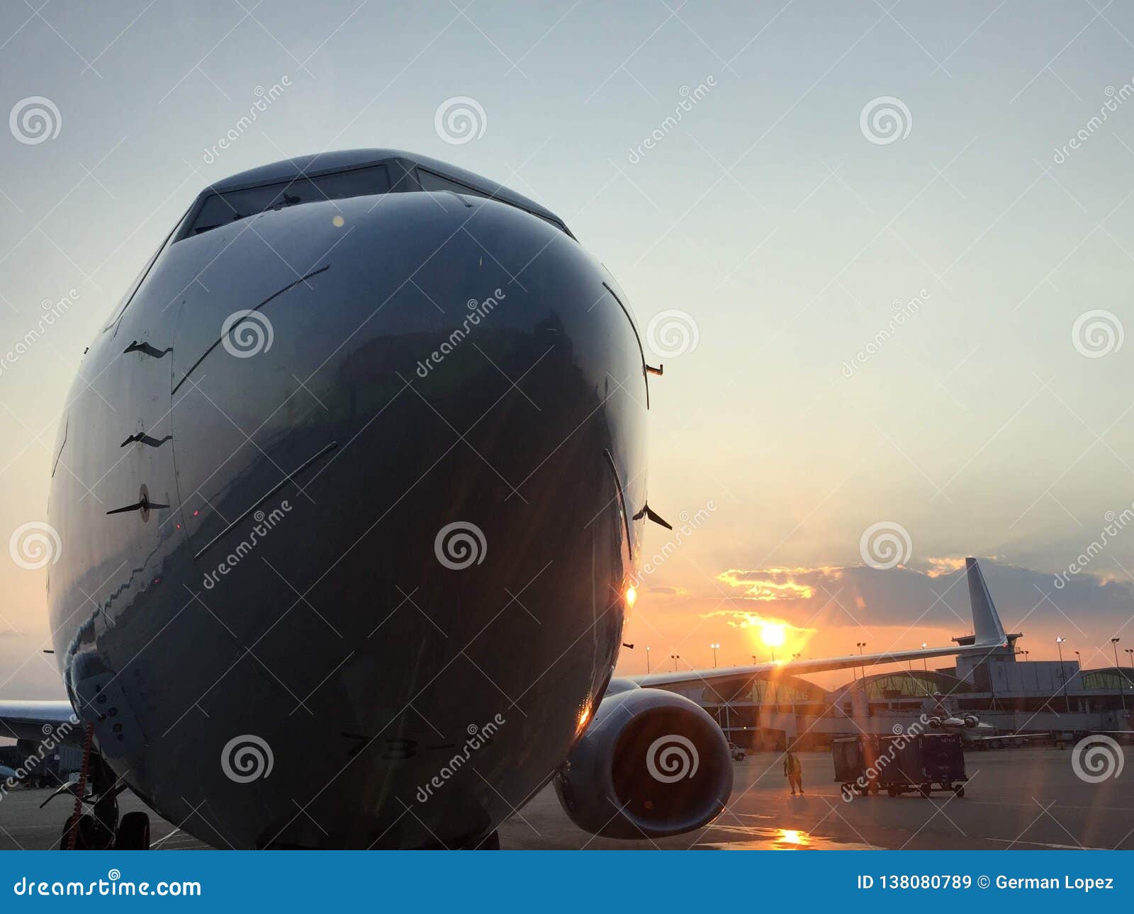 Sunset with a view stock image. Image of sunset, airplane - 138080789
