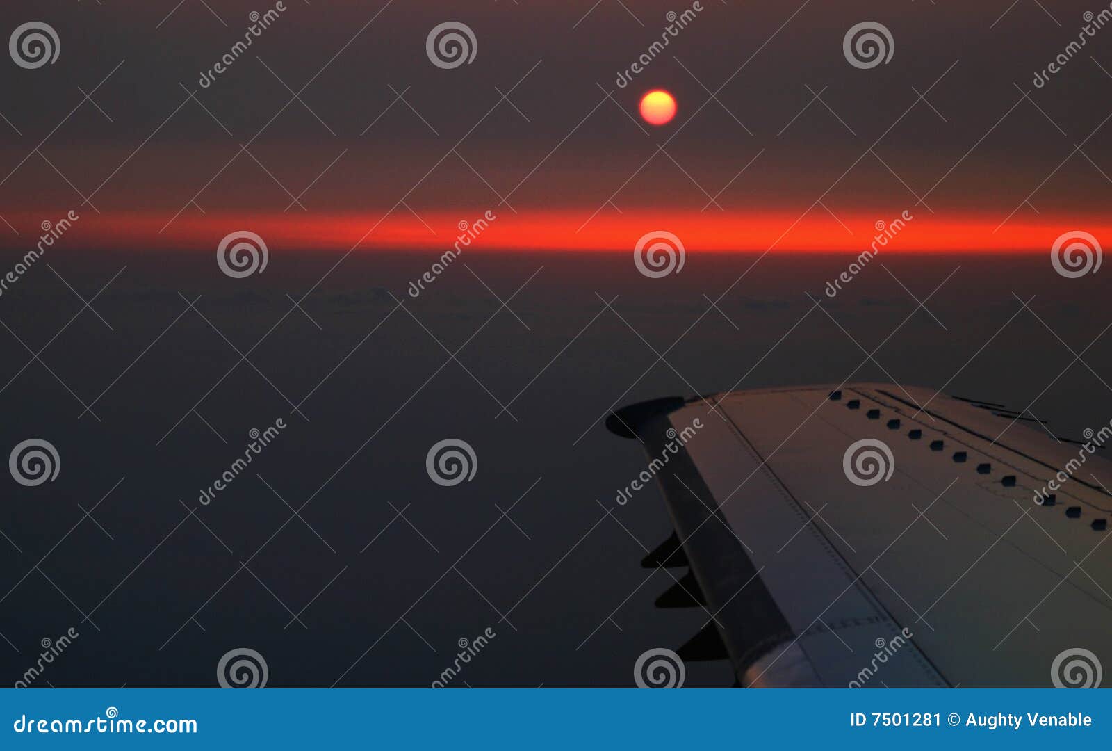 Sunset View from Airplane stock image. Image of concept - 7501281