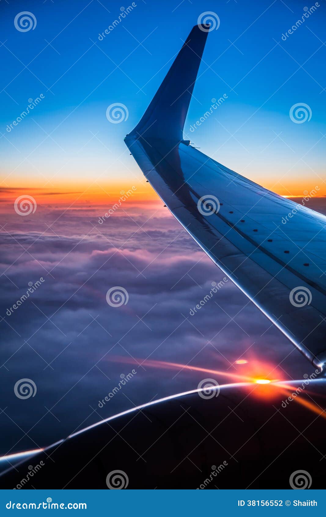 Sunset View from the Airplane Window Stock Photo - Image of sunrise ...
