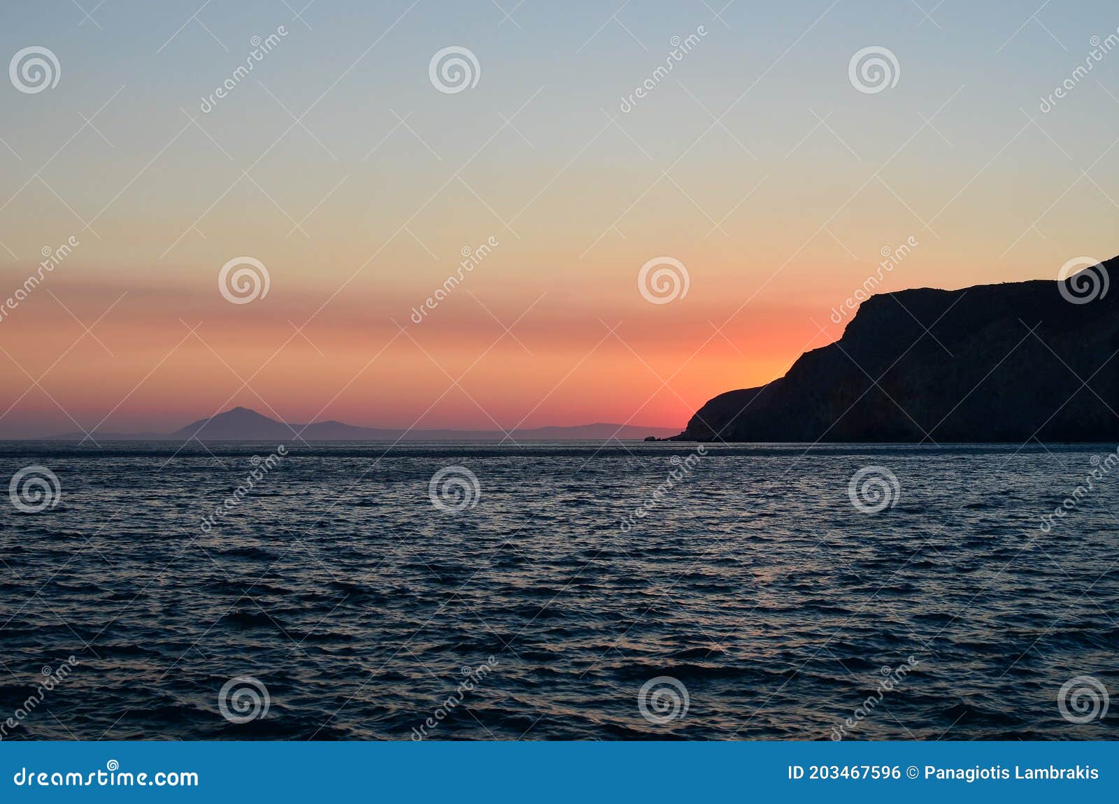 Sunset View from Anafi`s Port Stock Photo - Image of exposure, island ...