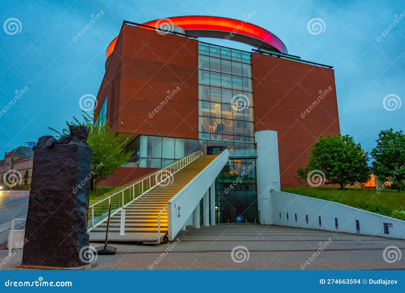 Sunset View of ARoS Aarhus Art Museum in Denmark Stock Photo - Image of ...