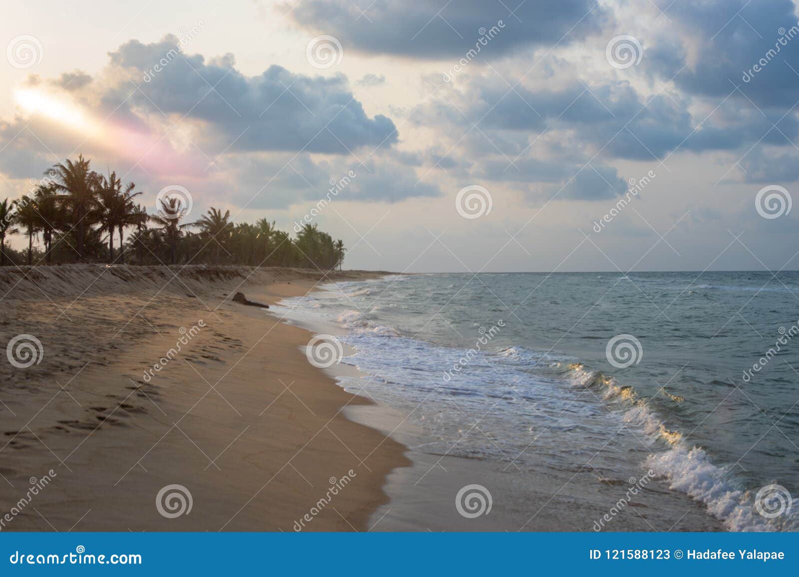 Sunset view from the beach stock image. Image of sunny - 121588123
