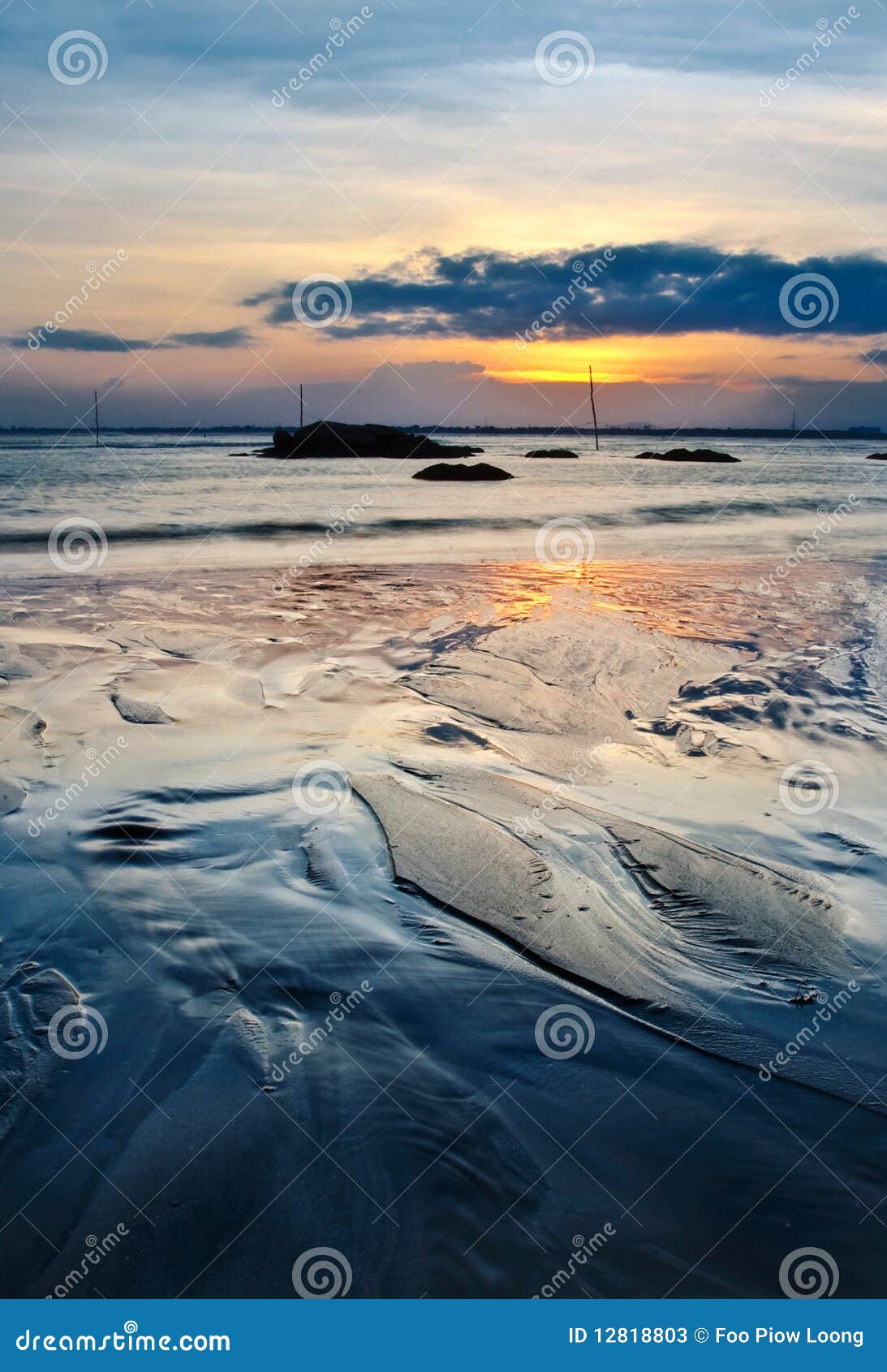 Sunset View at Beach Side Kuantan Malaysia Stock Image - Image of ...