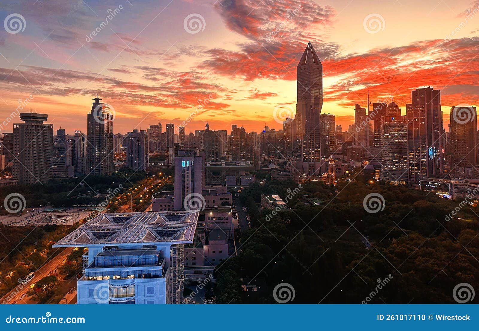 Sunset View from a Building in Shanghai Editorial Image - Image of ...