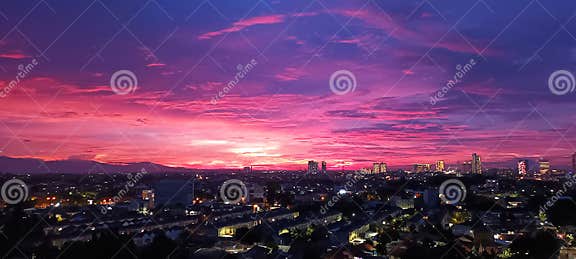 Sunset View At The Bumi Serpong Damai Bsd City Of South Tangerang West Java Of Indonesia Stock