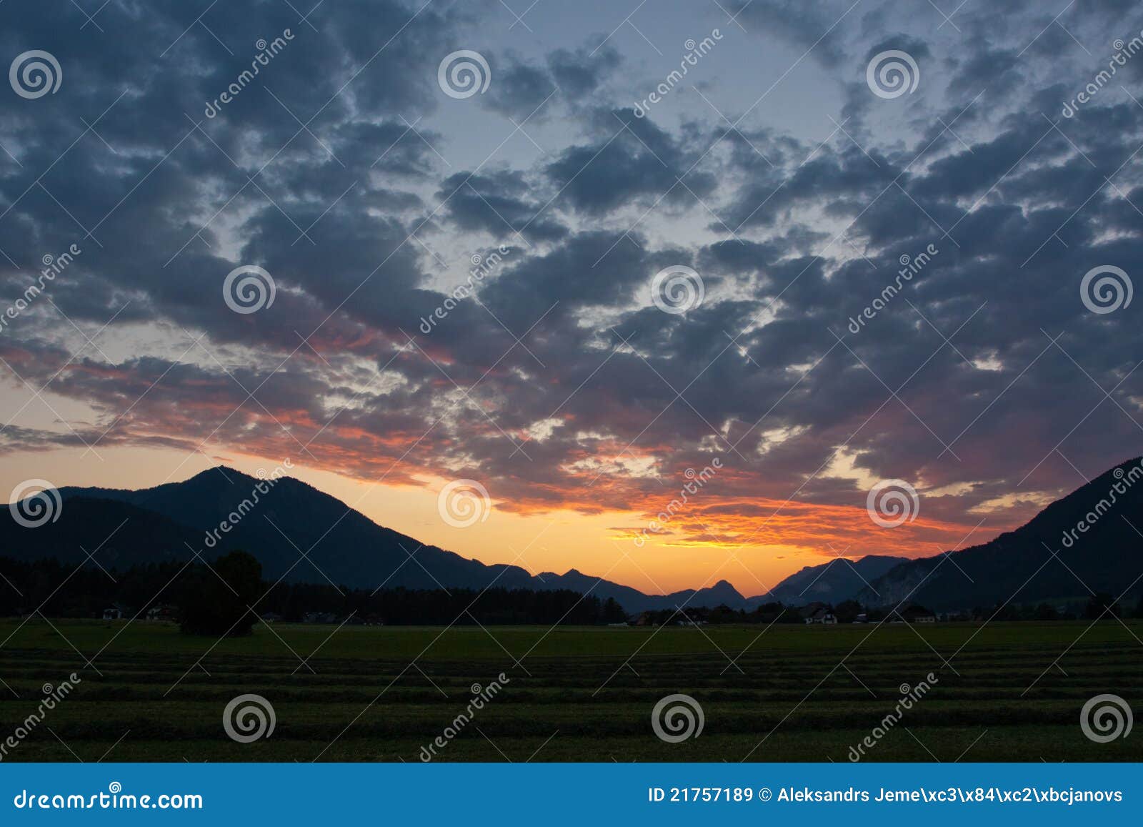 Sunset View with Clouds Over Alps Stock Image - Image of beautiful ...