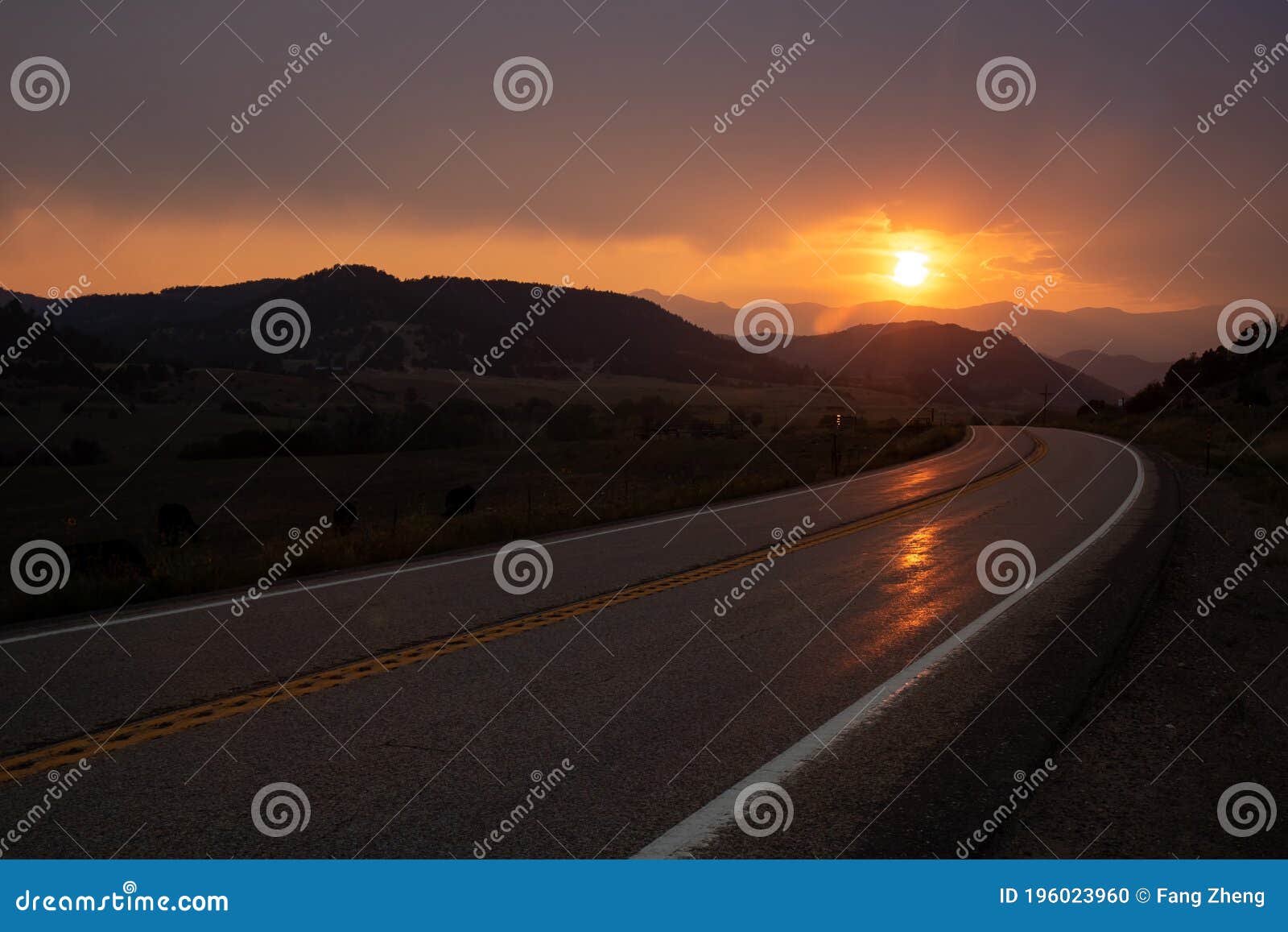 Sunset View of Colorado HWY 12 Stock Photo - Image of connected, body ...