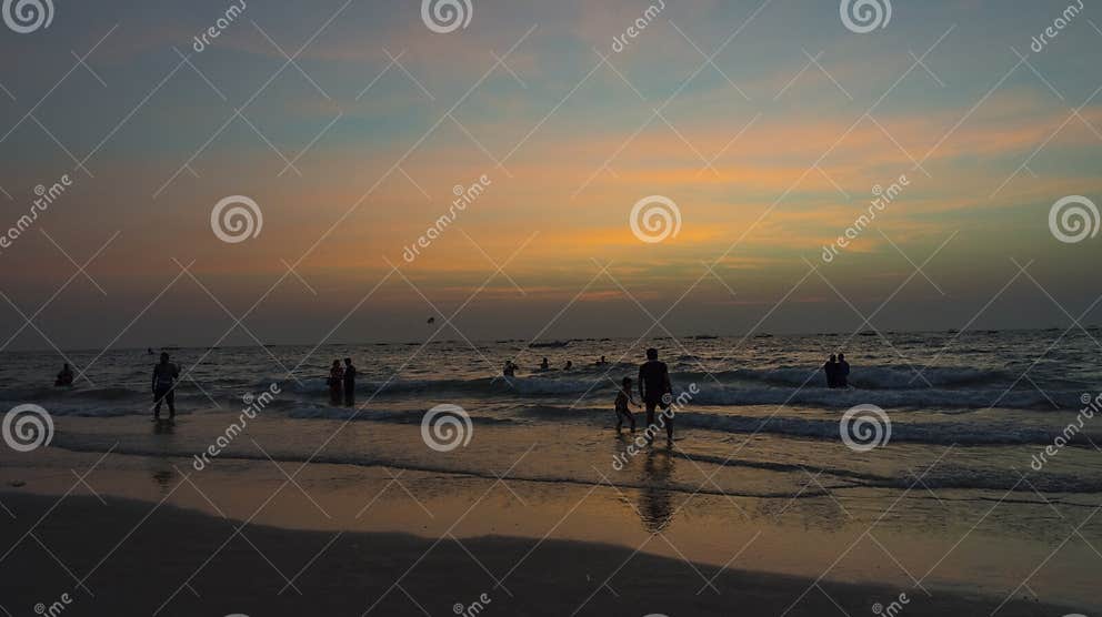 Sunset editorial image. Image of waves, evening, color - 84148000