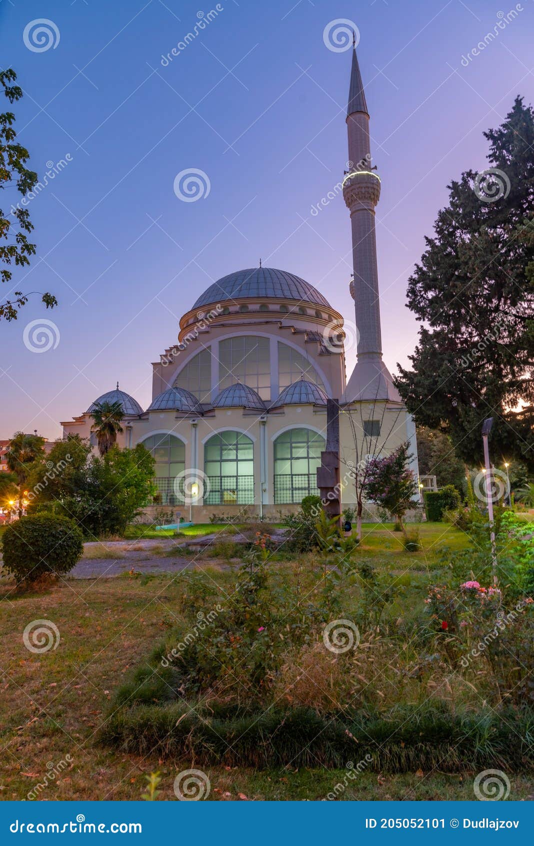 Sunset View of Ebu Bekr Mosque in Shkoder, Albania Stock Image - Image ...