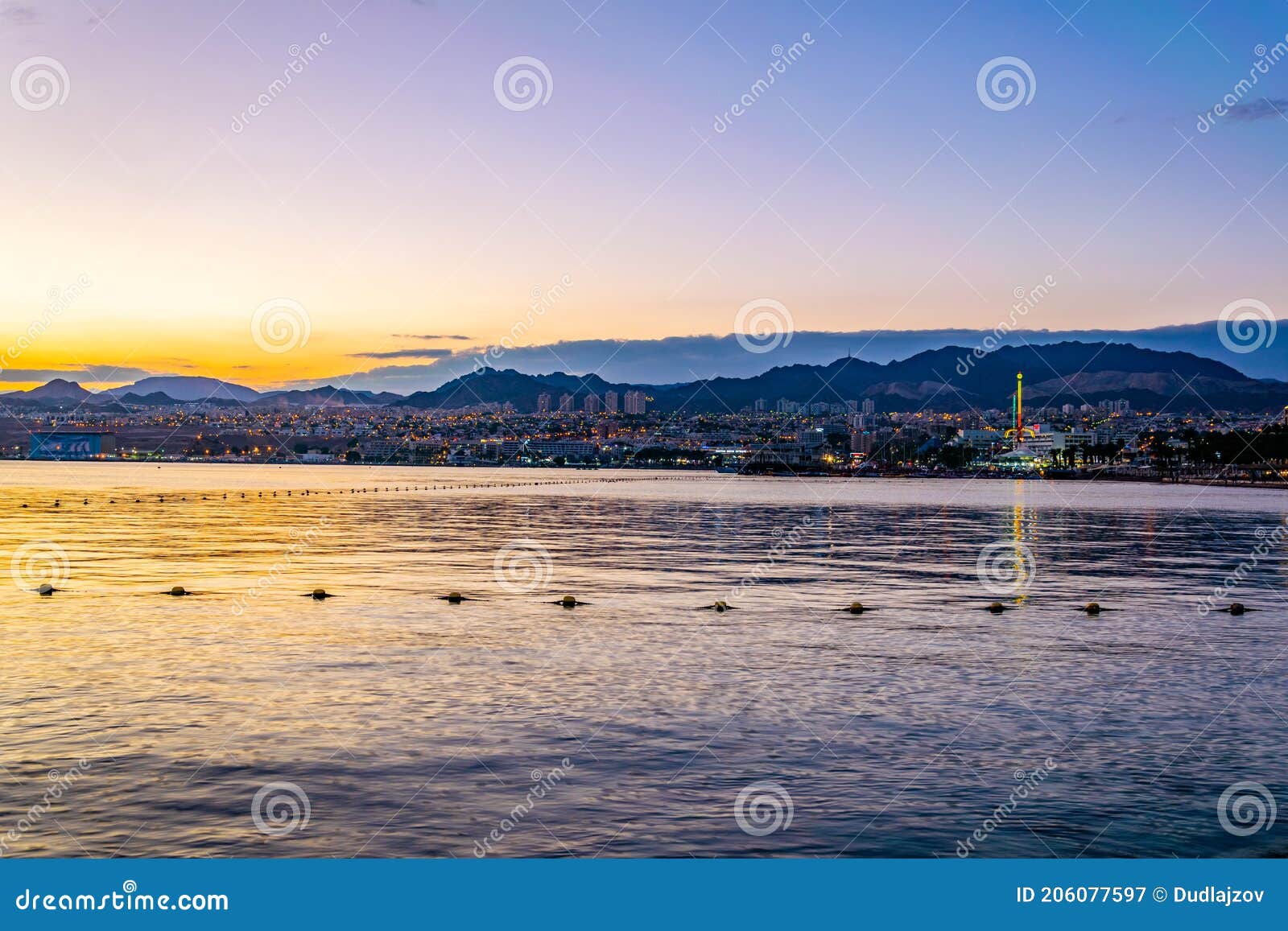 Sunset View of Eilat in Israel Stock Image - Image of water, eilat ...