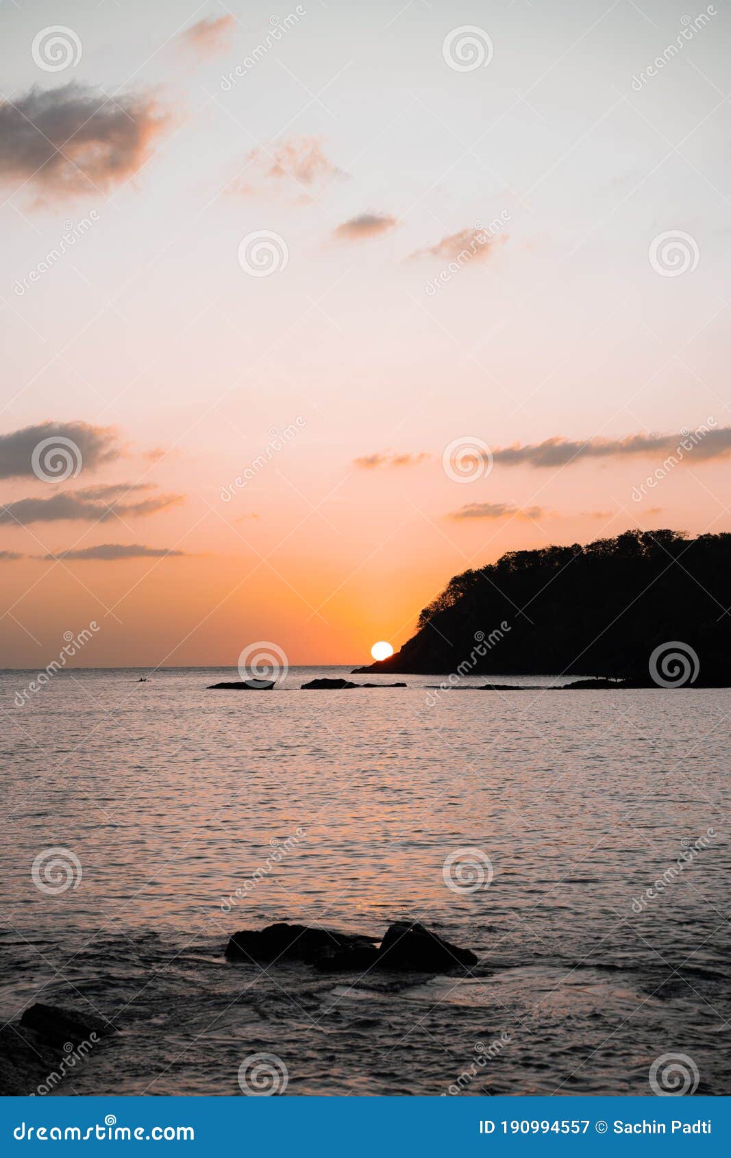 Sunset view in Goa stock image. Image of beach, reflection - 190994557