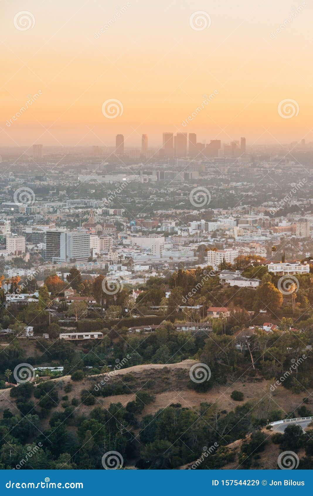 Sunset View from Griffith Observatory, in Los Angeles, California ...