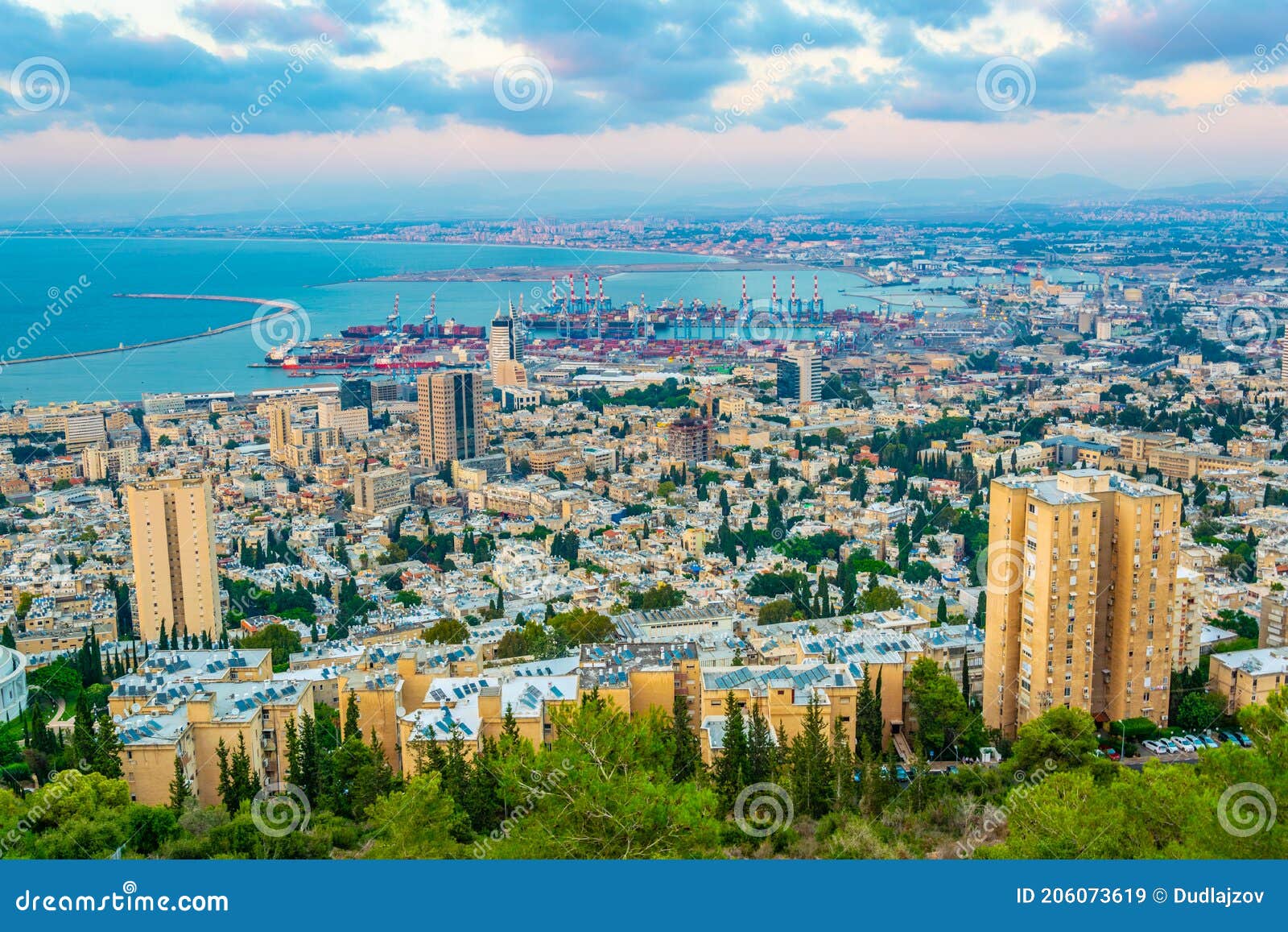 Sunset View of Haifa, Israel Stock Image - Image of sunny, middle ...