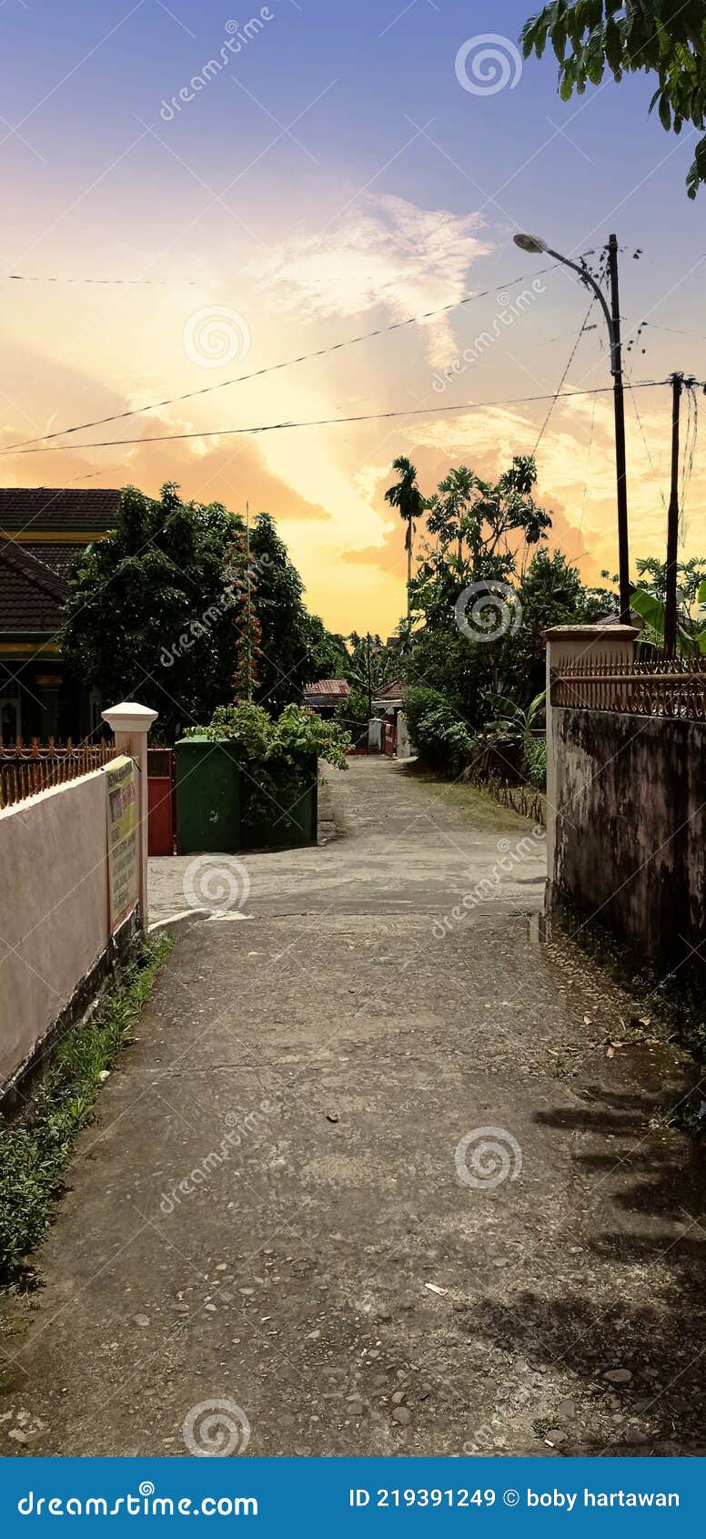 Sunset View from the Hallway Stock Image - Image of plant, estate ...