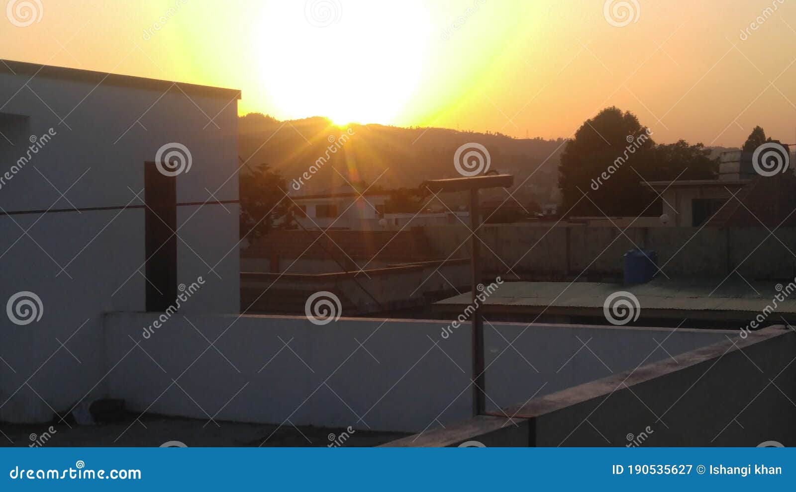 Sunset View from House Roof Stock Image - Image of beautiful, sunset ...
