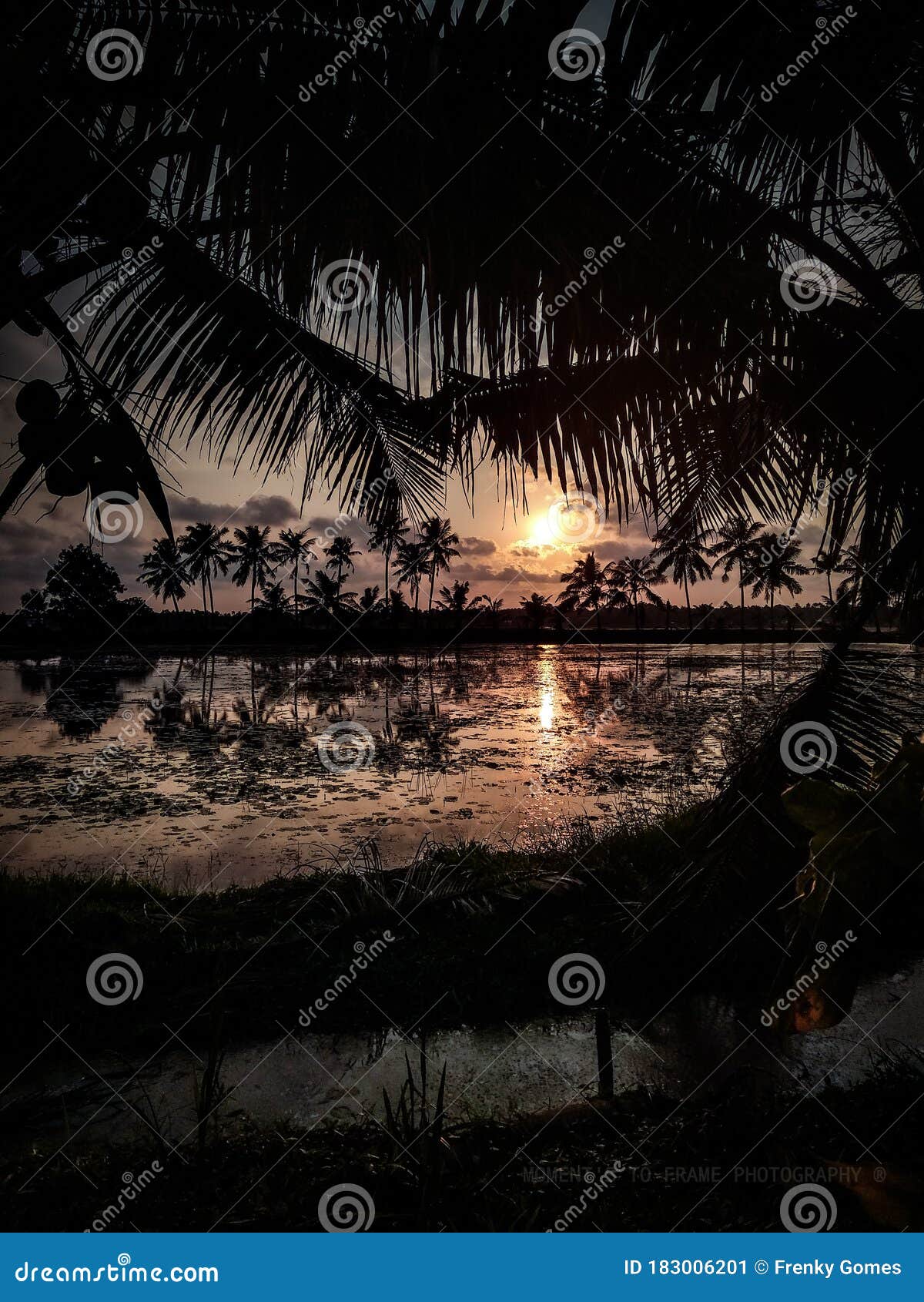 A Sunset View of Kerala Evening Stock Image - Image of sunset, dusk ...