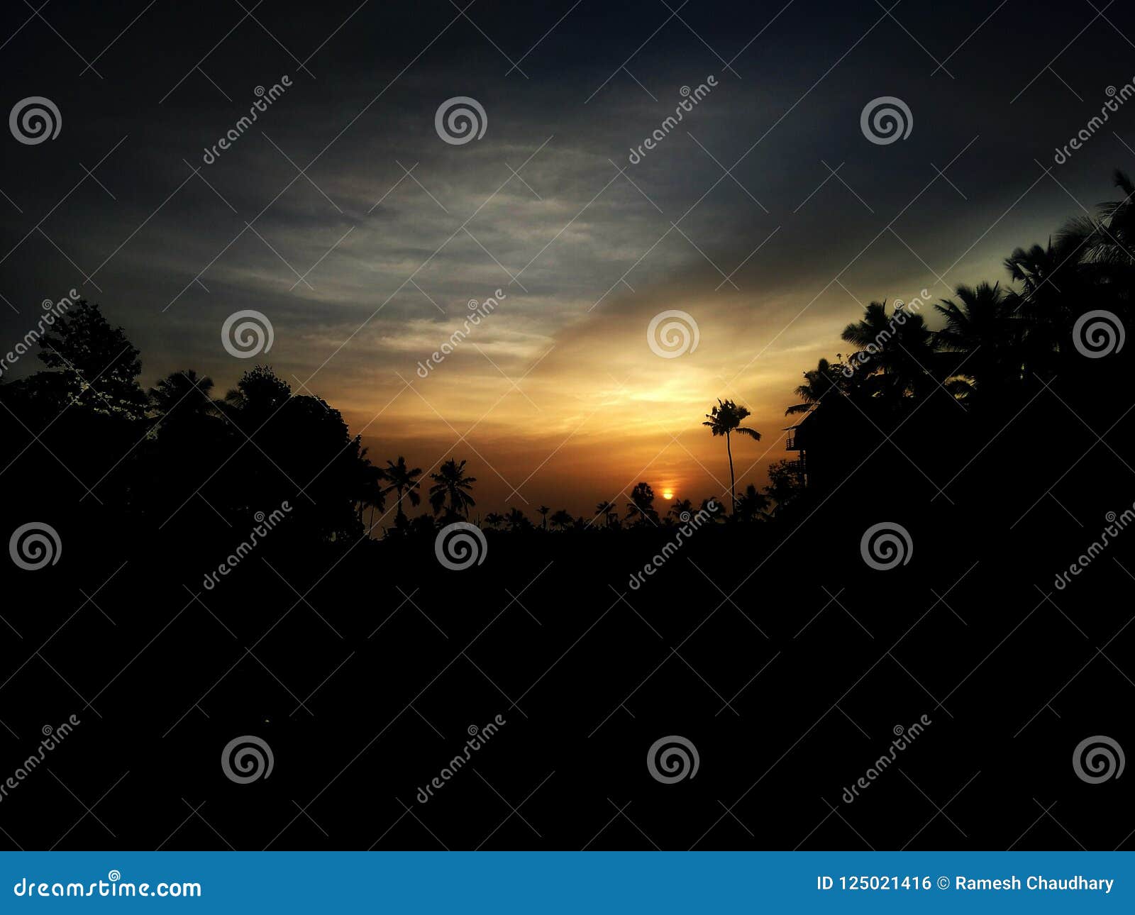 Sunset stock photo. Image of nature, view, kerala, sunset - 125021416