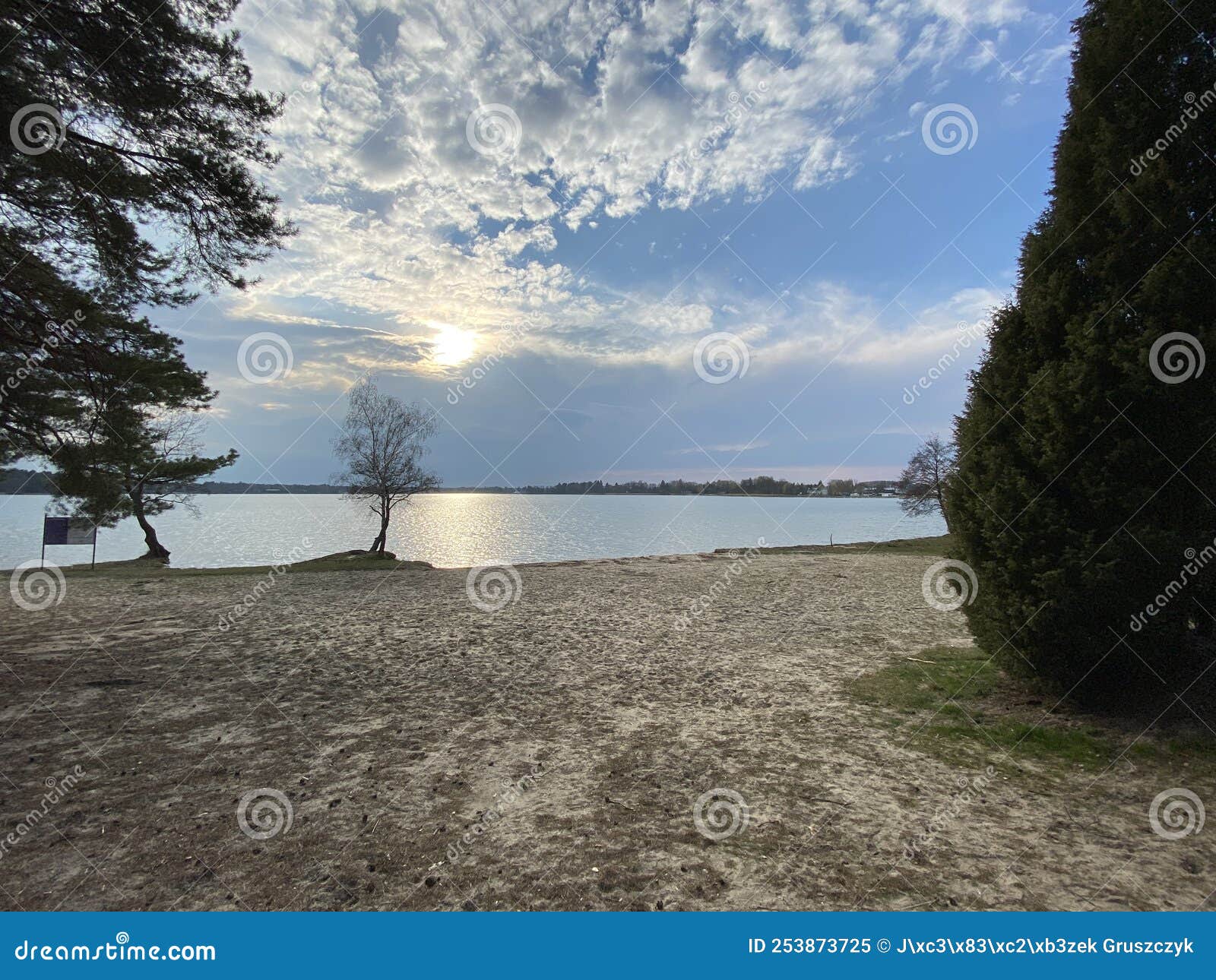 Before Sunset, View of Lake Biale in Okuninka Stock Image - Image of ...