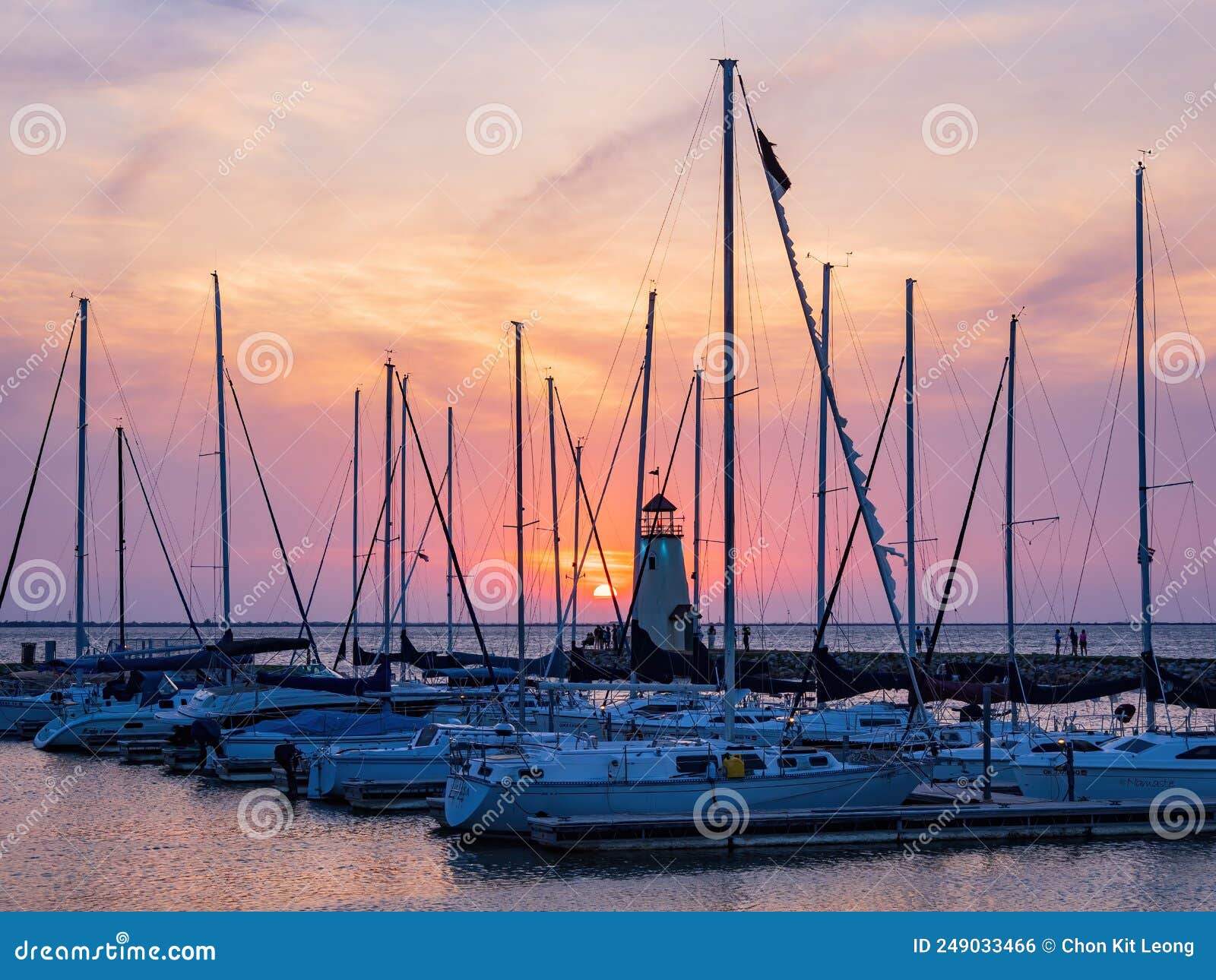 Sunset View of the Lighthouse of Lake Hefner Editorial Photo - Image of ...