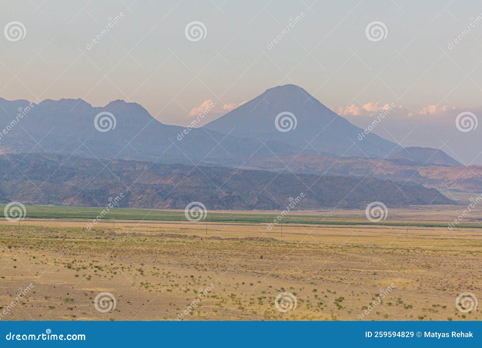 Sunset View of Little Ararat Mountain, Turk Stock Image - Image of ...