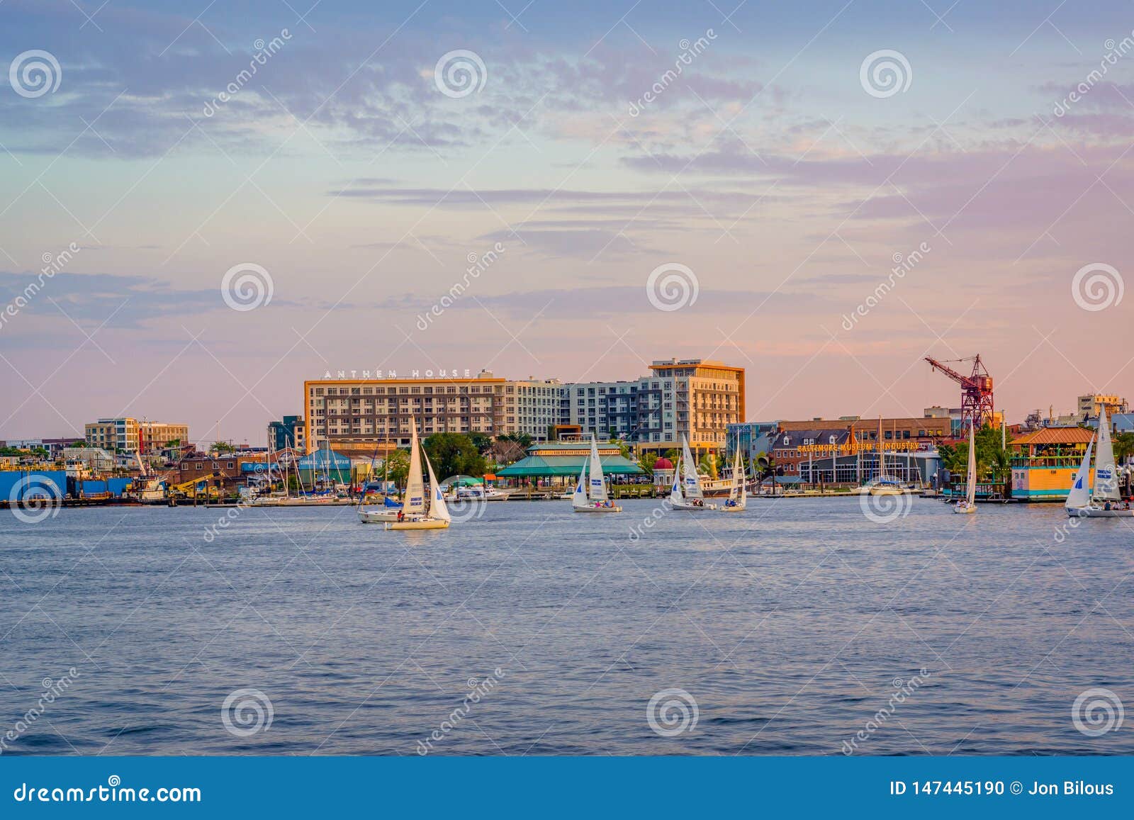 Sunset View of Locust Point, in Baltimore, Maryland Editorial Image ...