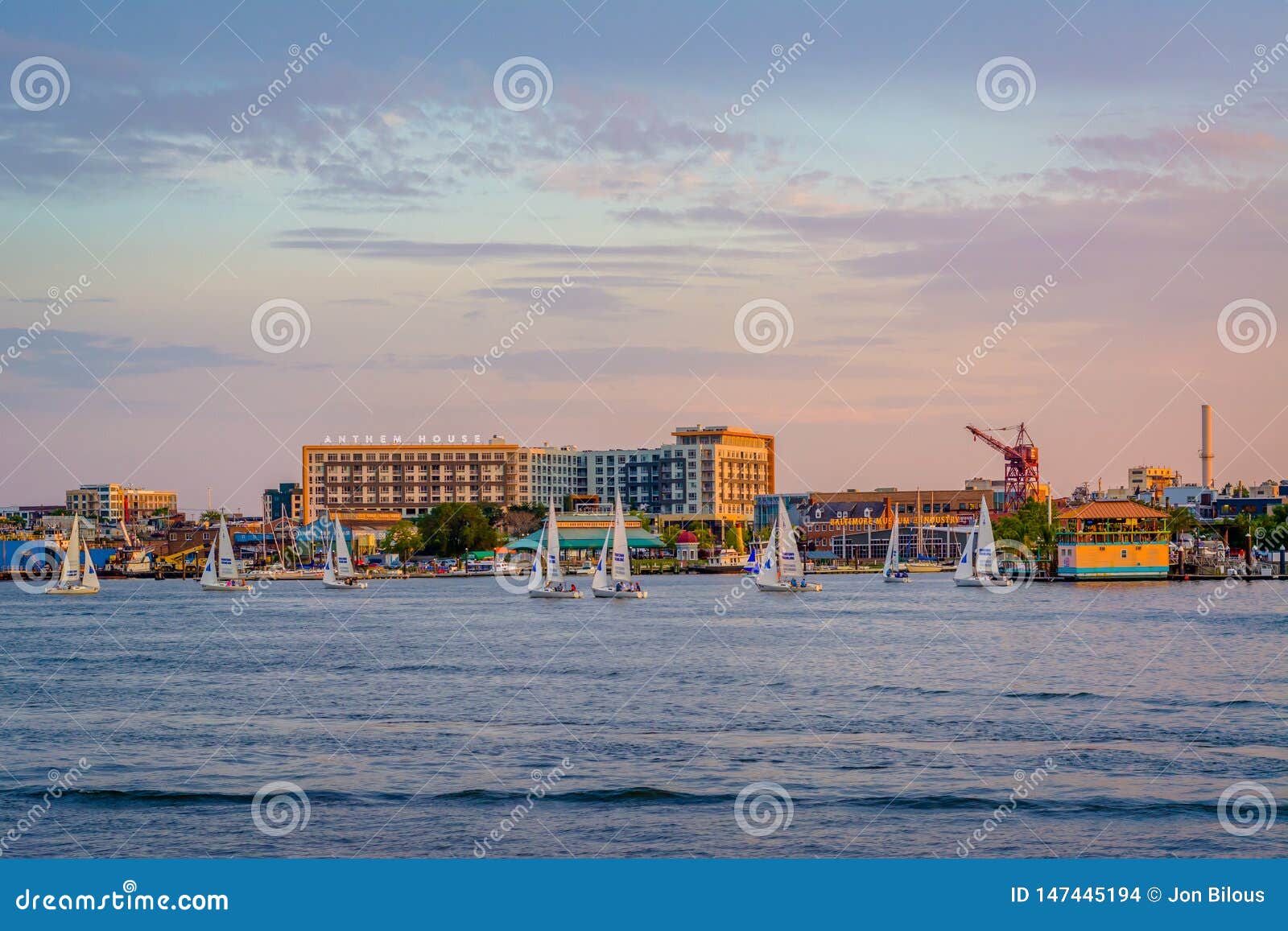 Sunset View of Locust Point, in Baltimore, Maryland Editorial Stock ...