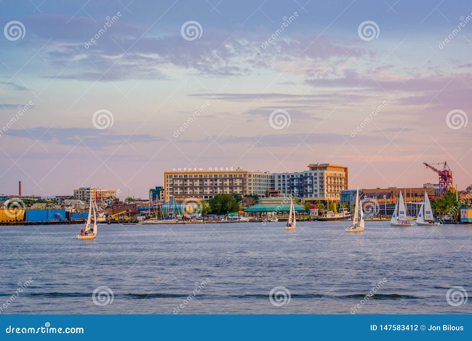 Sunset View of Locust Point, in Baltimore, Maryland Editorial ...