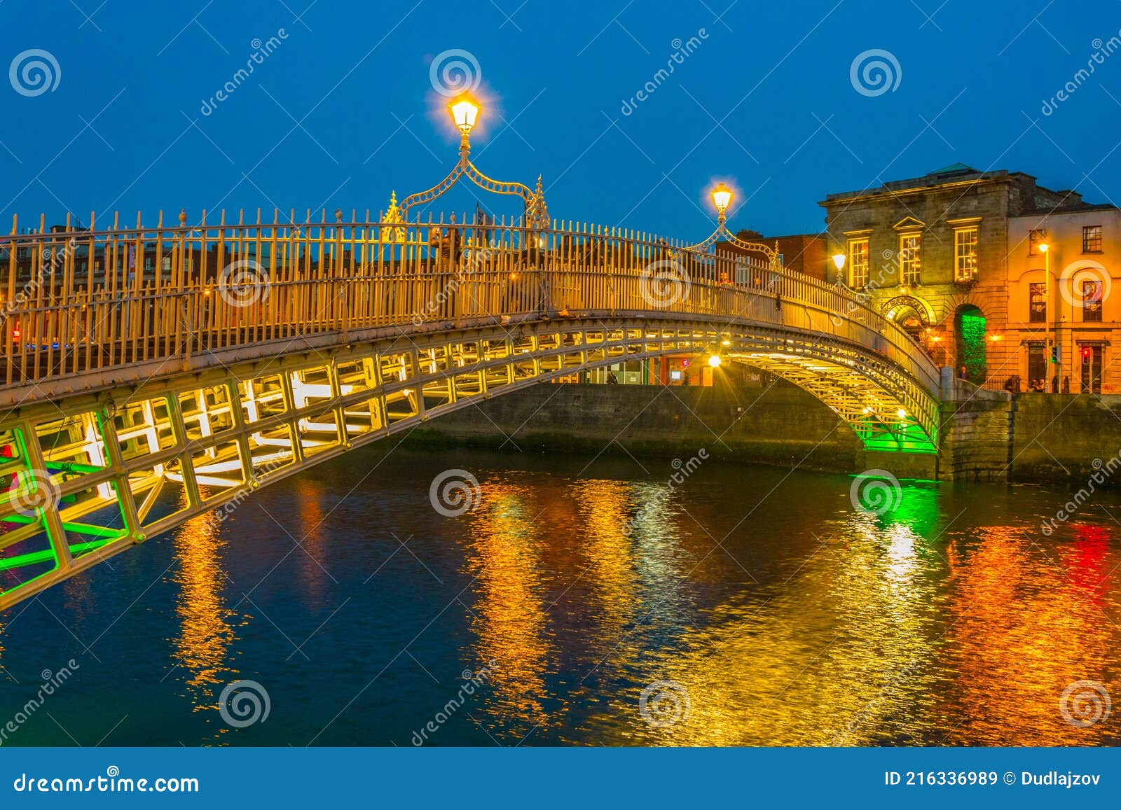 Sunset View of the Millenium Bridge in Dublin, Ireland Editorial Stock ...
