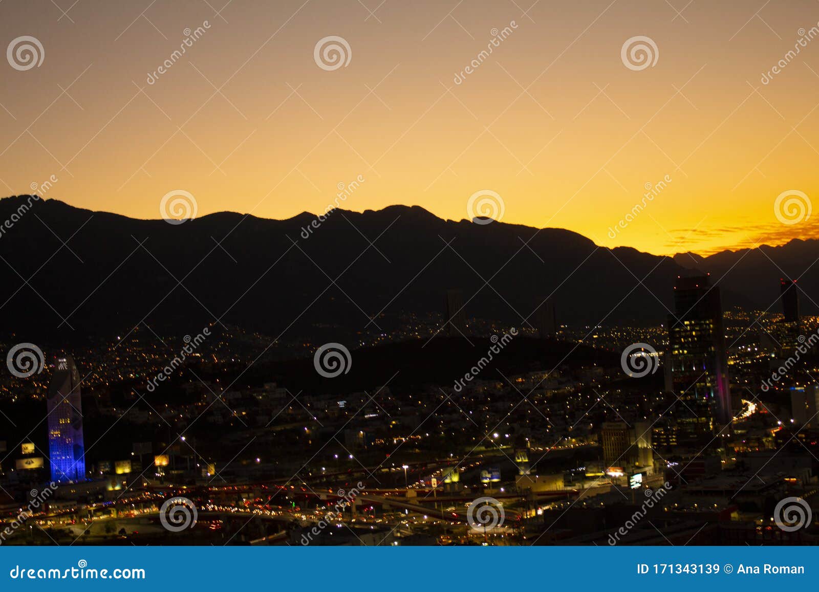 Sunset View in Monterrey Mexico Editorial Stock Image - Image of ...