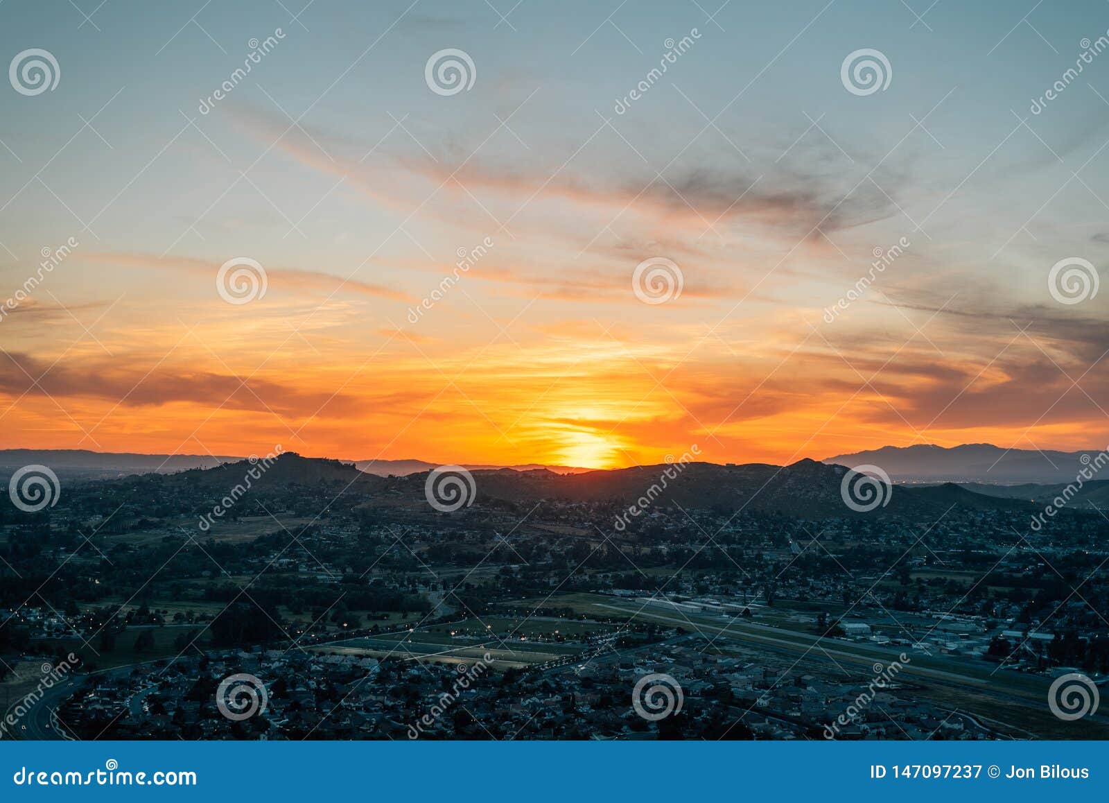 Sunset View from Mount Rubidoux in Riverside, California Stock Image ...