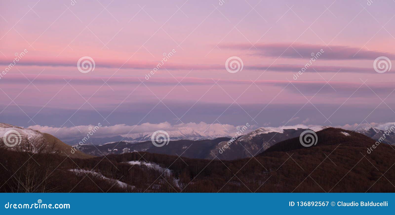 Sunset View from Mount Terminillo Stock Image - Image of mountain ...