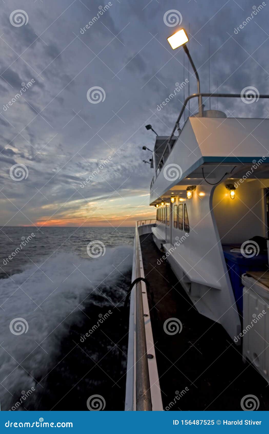 Sunset View on the Ocean from a Boat Stock Image - Image of summer ...