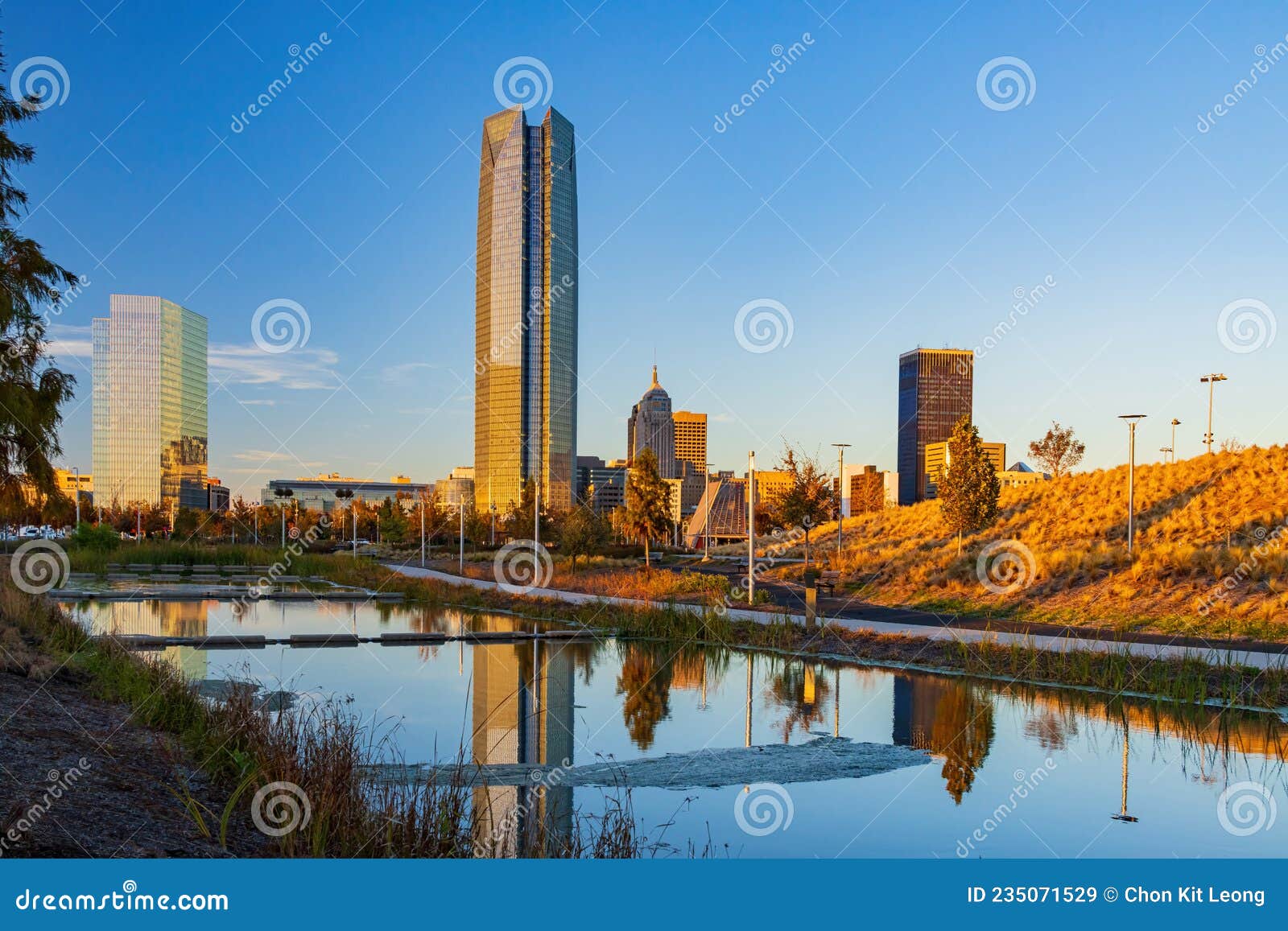Sunset View of the Oklahoma Skyline and Cityscape Editorial Stock Image ...