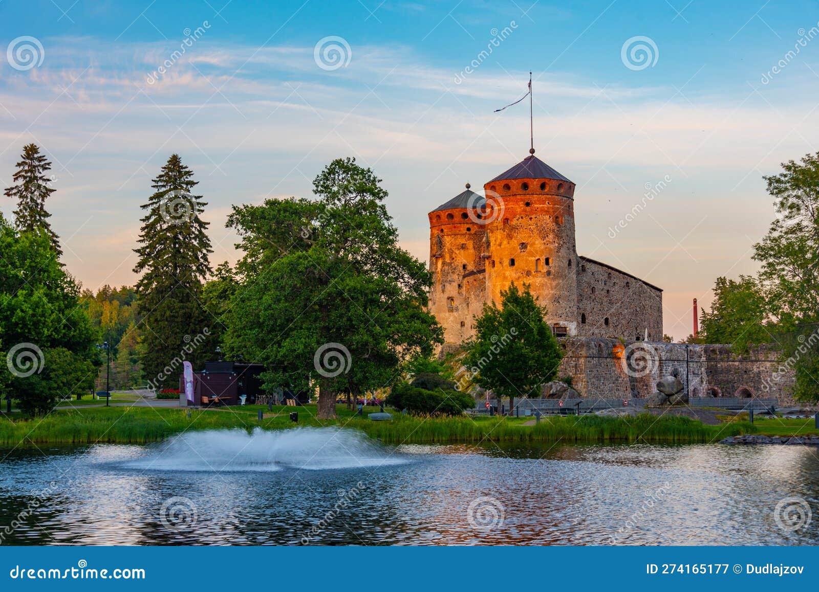 Sunset View of Olavinlinna Castle in Savonlinna, Finland Editorial ...