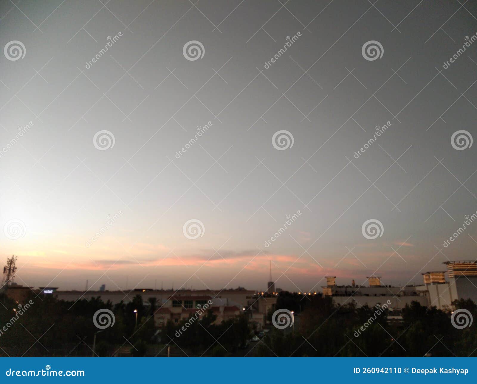 The Sunset View with Saffron Sky Stock Photo - Image of view, morning ...