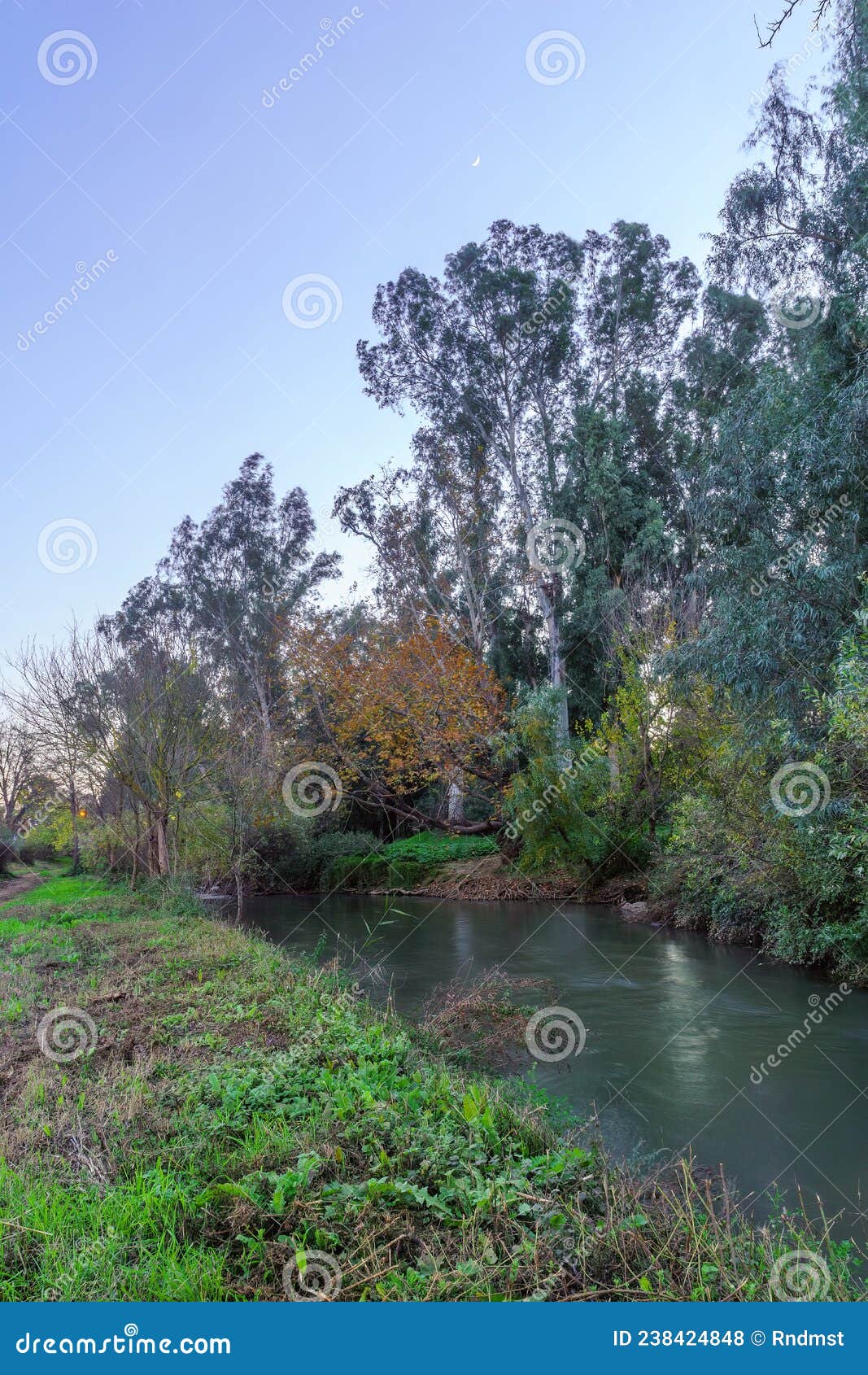 Sunset View of the Origin Point of the Jordan River Stock Photo - Image ...