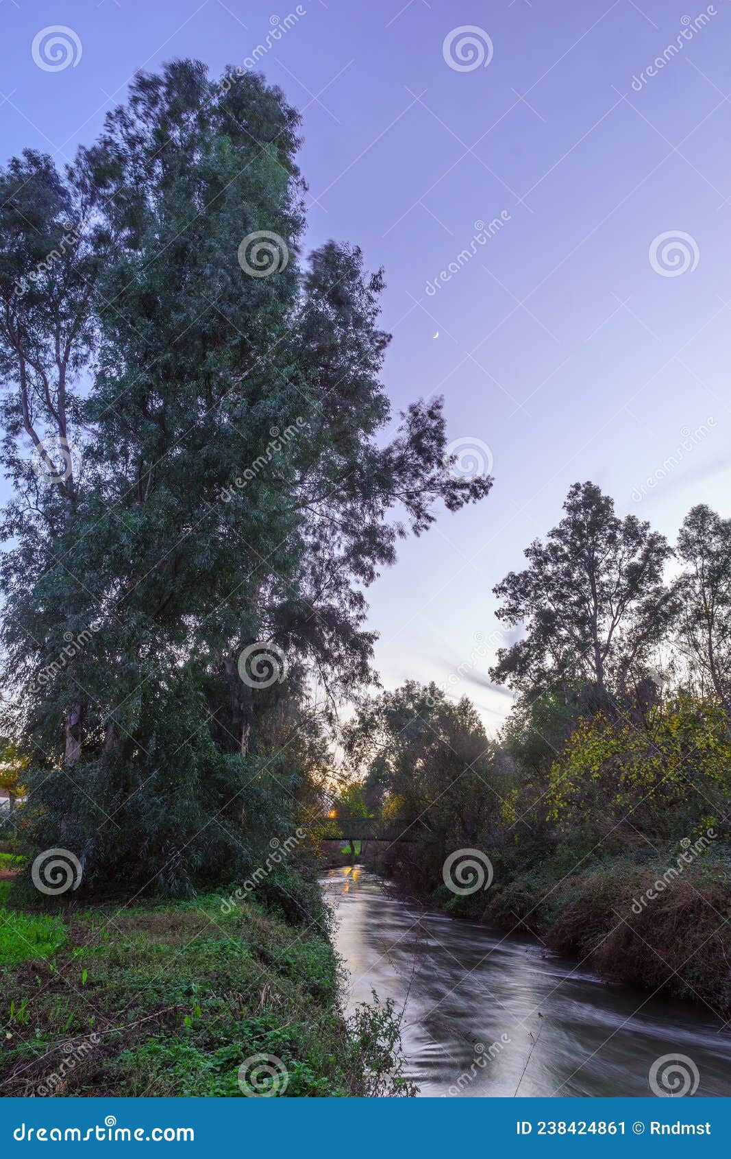 Sunset View of the Origin Point of the Jordan River Stock Image - Image ...