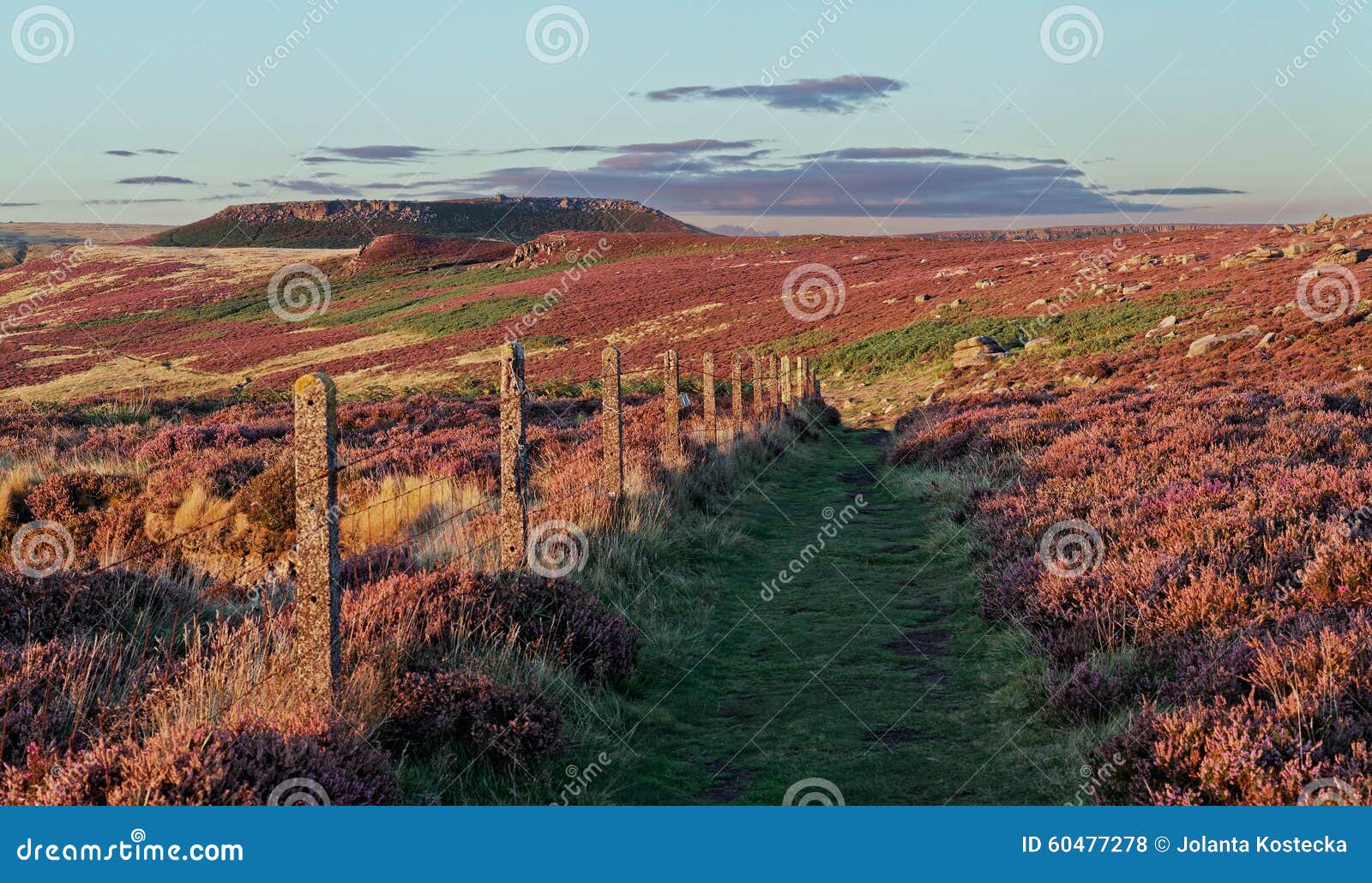 Sunset View Over the Country Path Stock Photo - Image of clouds, moor ...