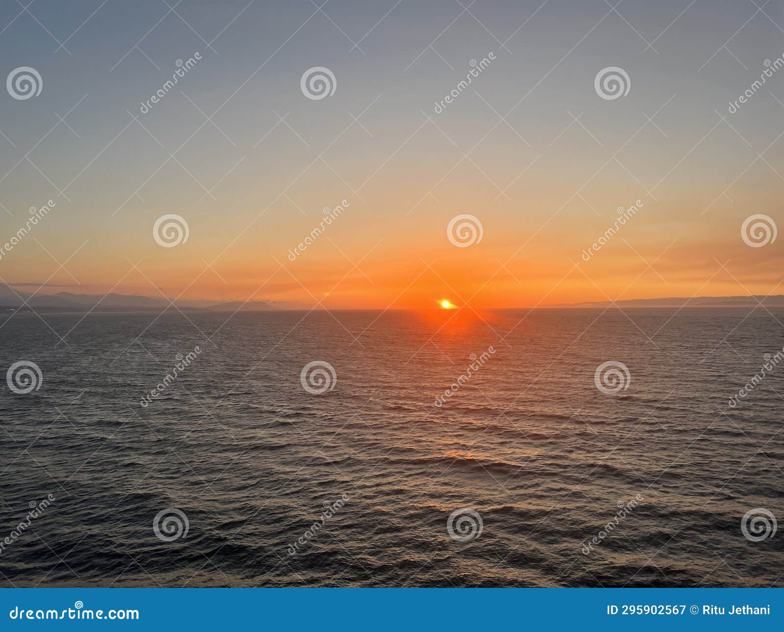 Sunset View on the Pacific Ocean from a Cruise Ship Stock Image - Image ...