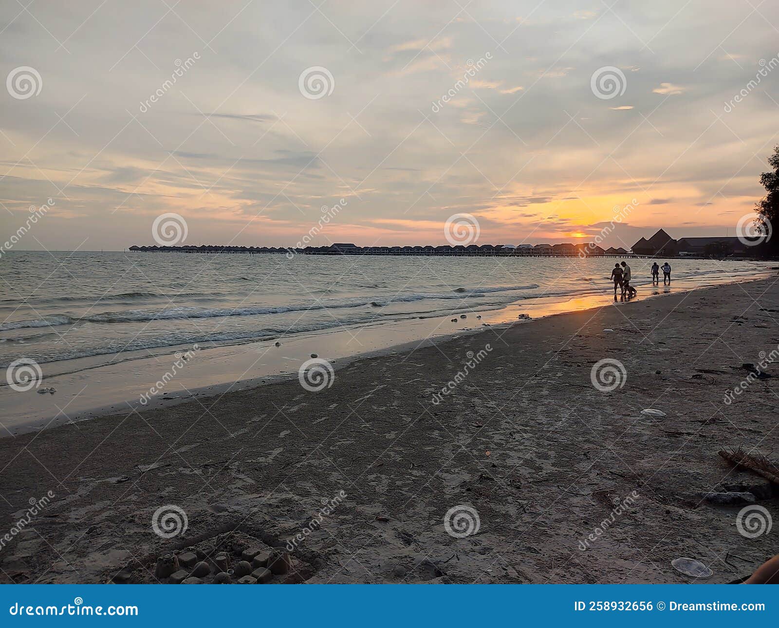 Sunset View at Pantai Bagan Lalang Stock Photo - Image of sunset, view ...