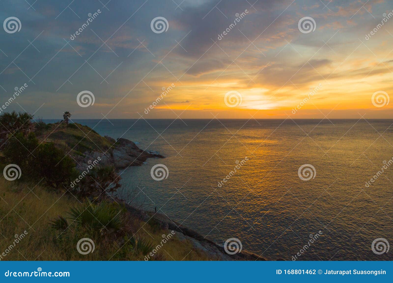 Sunset View at Promthep Cape , Phuket, Thailand Stock Photo - Image of ...