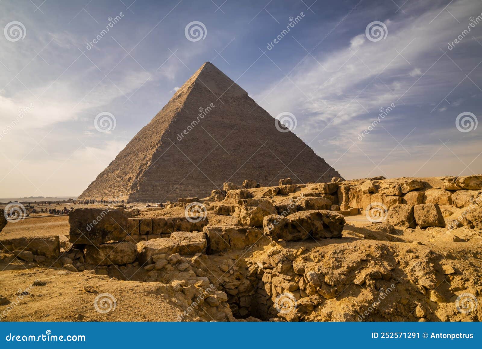 Sunset View of Pyramid Complex of Giza, in Cairo, Egypt. Stock Image ...