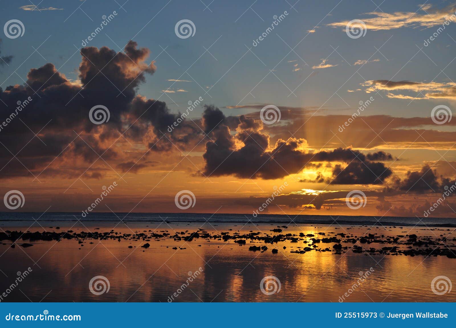 Sunset View on Rarotonga, Cook Islands Stock Image - Image of beautiful ...