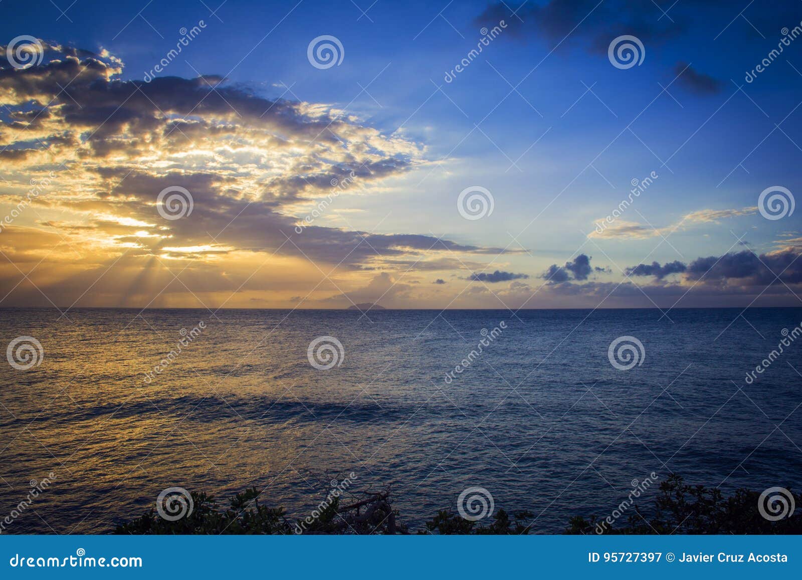 Sunset View in Rincon Puerto Rico Stock Image - Image of waves, sunset ...