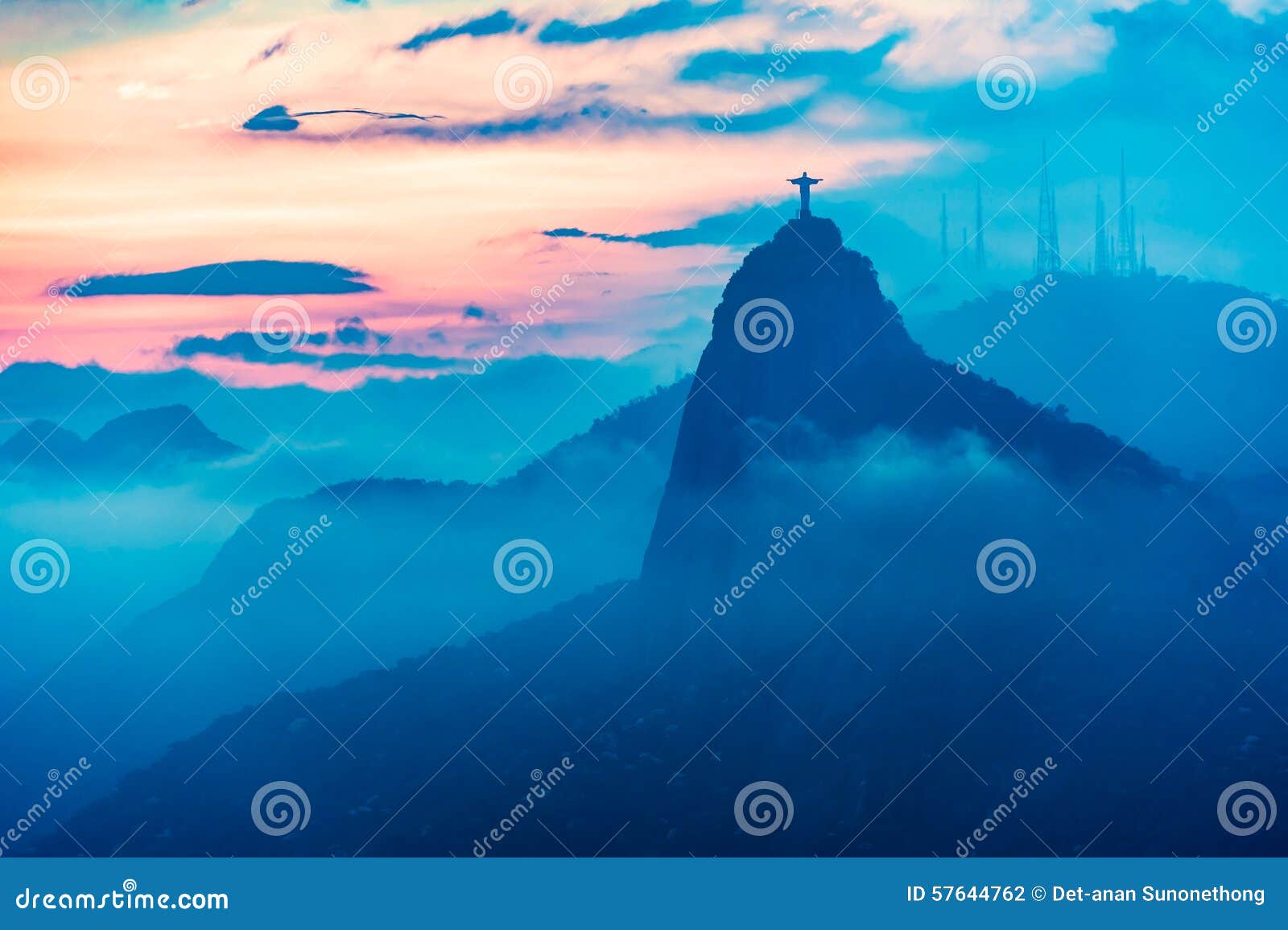 Sunset View of Rio De Janairo, Brazil Editorial Photography - Image of ...